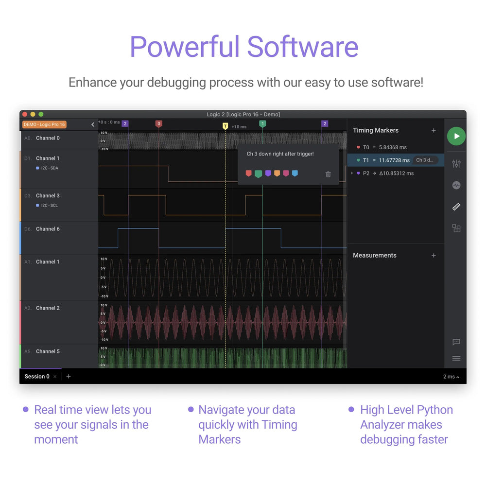Saleae Logic Pro 16 - USB Logik Analysator (schwarz)
