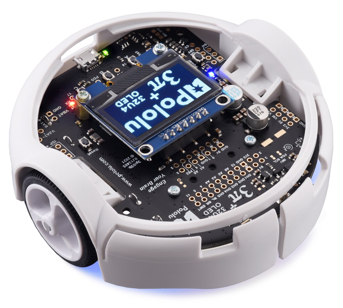 3pi+ 32U4 OLED Robot (15:1 HPCB) Assembled