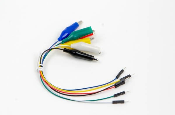 Large Alligator Clip to Male Jumper Wire (x6)