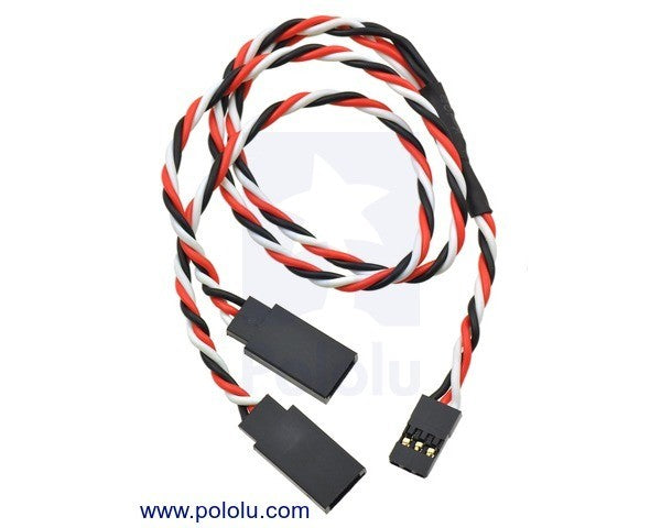 Twisted Servo Y Splitter Cable 30cm Female - 2x Male